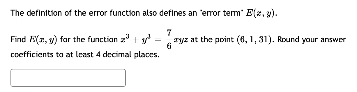 Solved The definition of the error function also defines an | Chegg.com