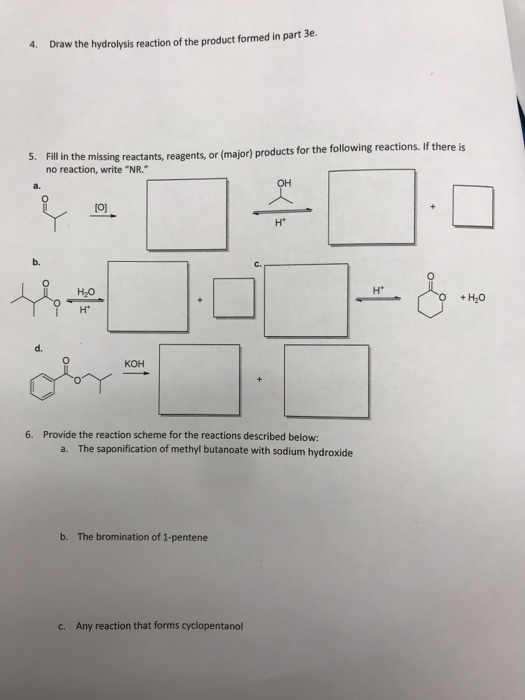 Solved Chem 131 Homework 3 1. Provide the missing reactants, | Chegg.com