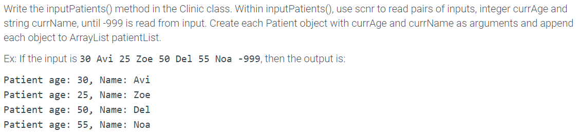 Solved GIVEN: Clinic.java, Patient.java, | Chegg.com