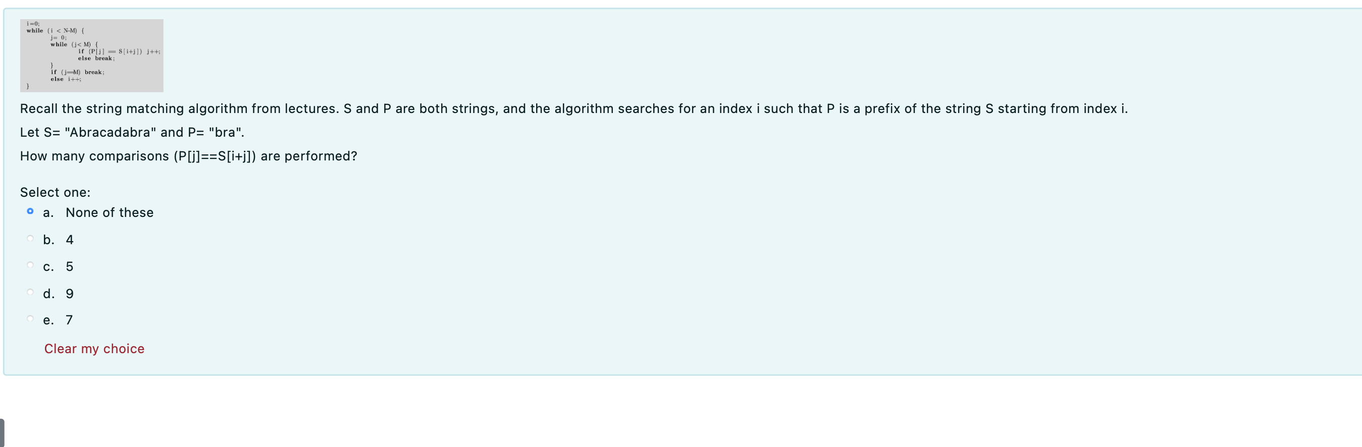 Solved Recall the string matching algorithm from lectures. S | Chegg.com