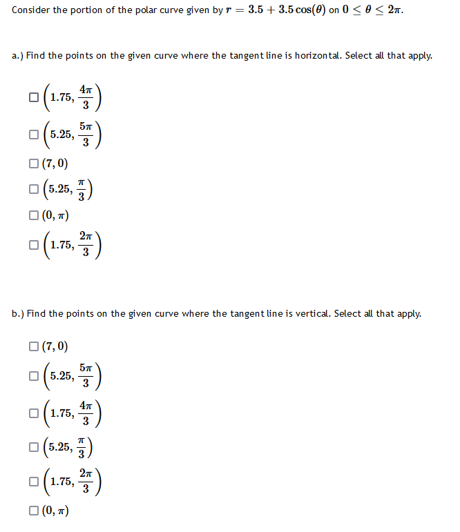 Solved Consider the portion of the polar curve given by | Chegg.com