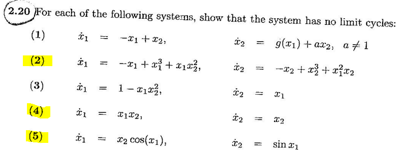 Solved 2.20 For each of the following systems, show that the | Chegg.com