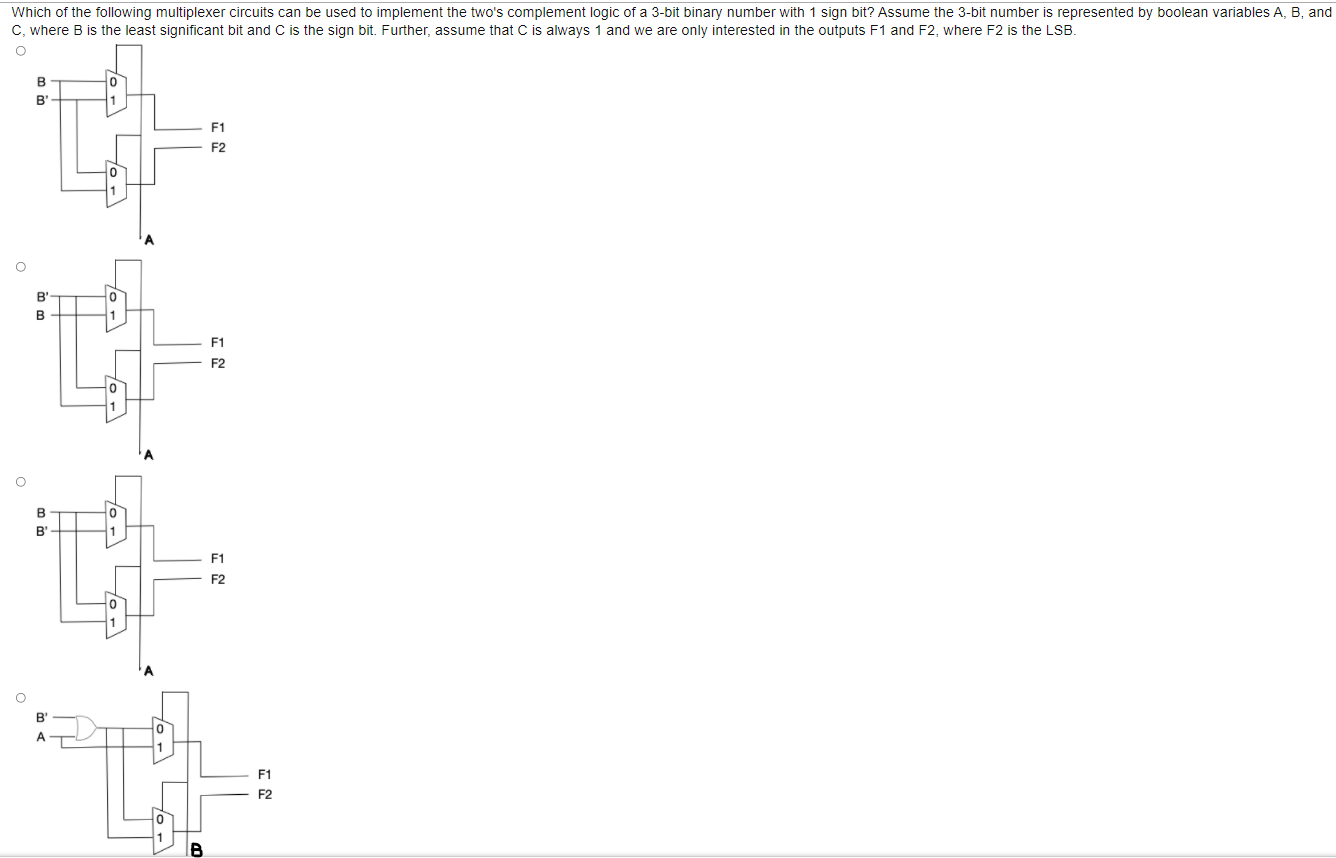 Solved Which of the following multiplexer circuits can be | Chegg.com