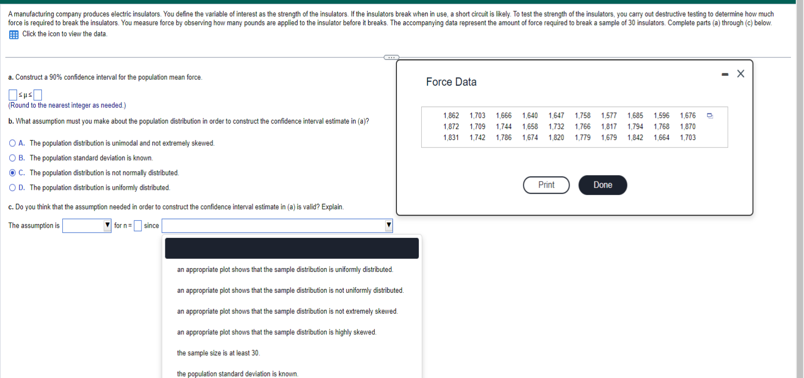 Solved Click the icon to view the data.a. ﻿Construct a 90% | Chegg.com