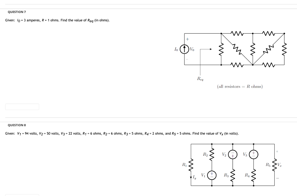 Solved Given: I0=3 amperes, R=1 ohms. Find the value of Req | Chegg.com