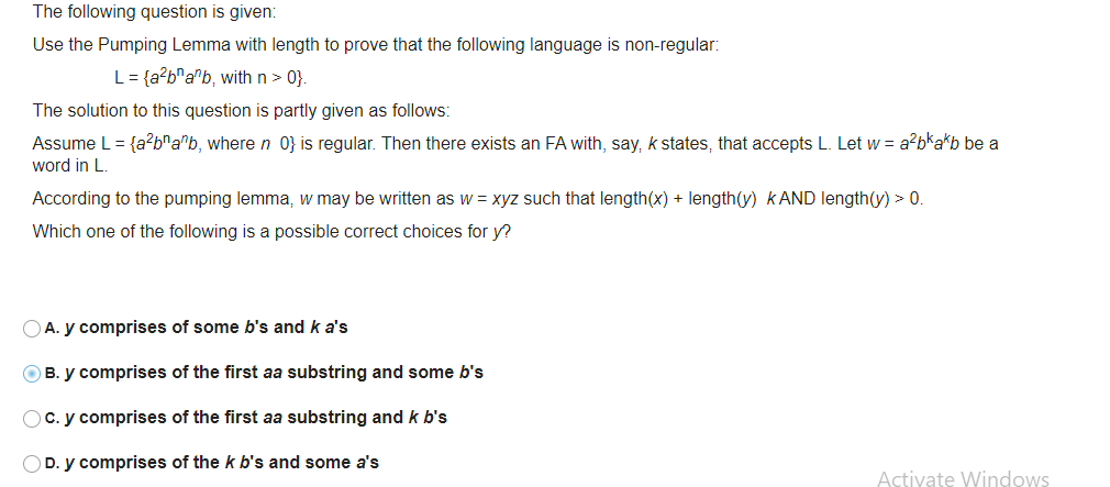 Solved The following question is given: Use the Pumping | Chegg.com