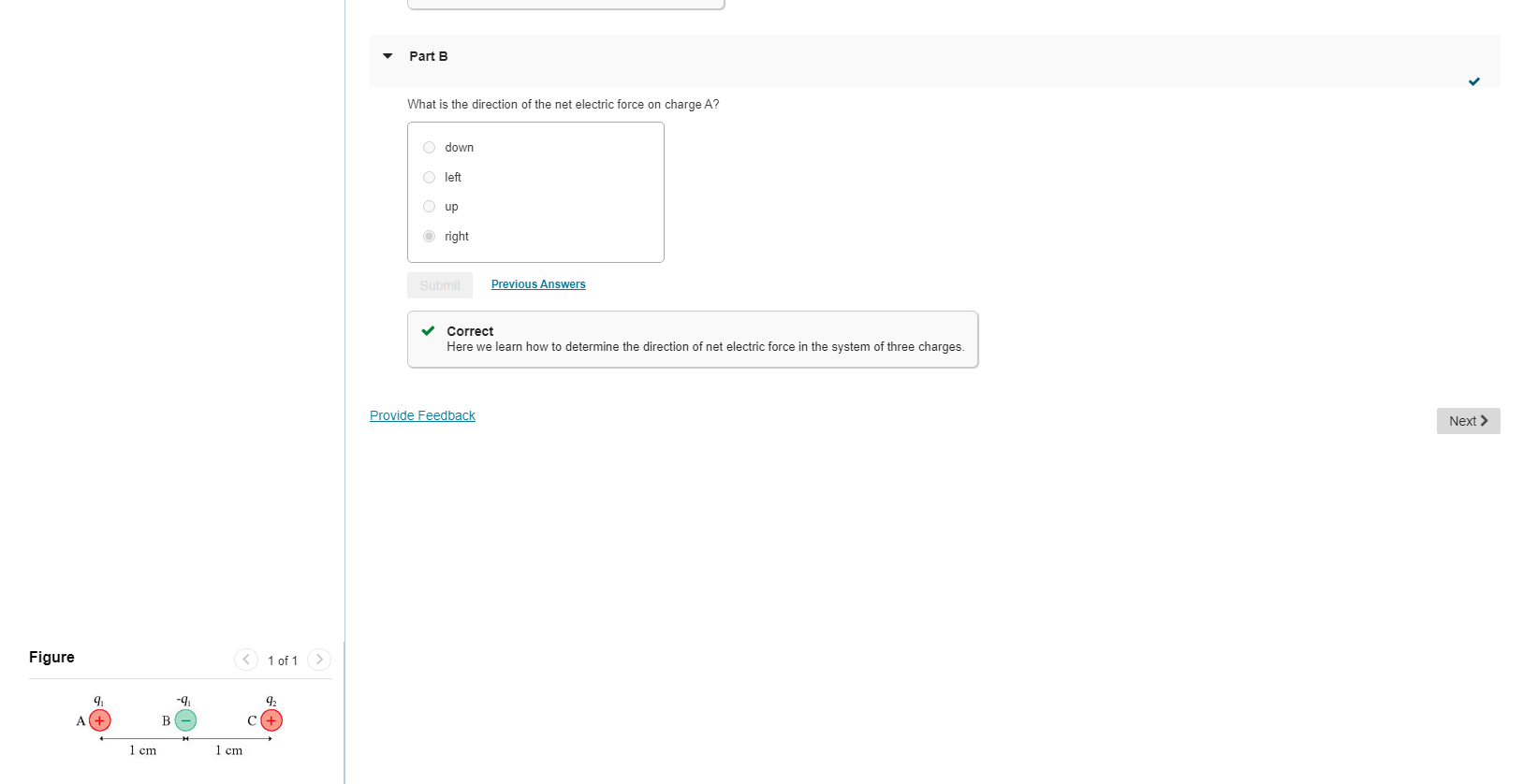 Solved What is the direction of the net electric force on | Chegg.com