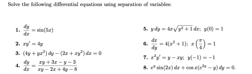 Solved Solve the following differential equations using | Chegg.com