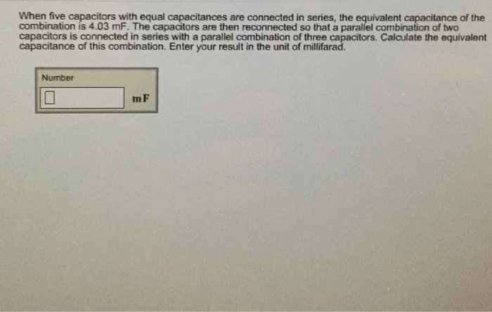 Solved When Five Capacitors With Equal Capacitances Are