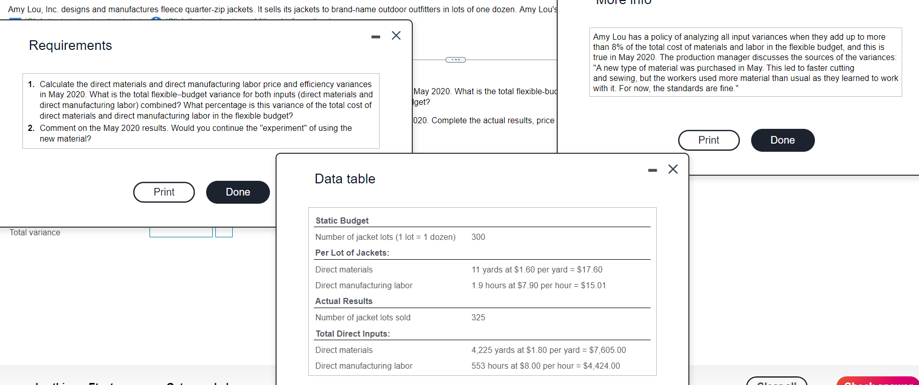 Solved percentage is this variance of the total cost of | Chegg.com