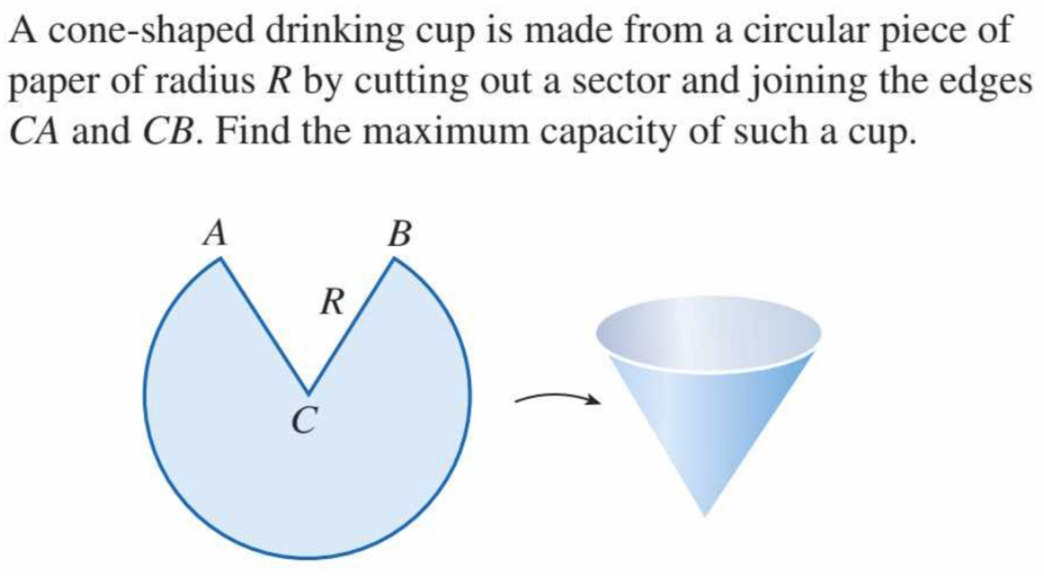Solved A cone-shaped drinking cup is made from a circular | Chegg.com