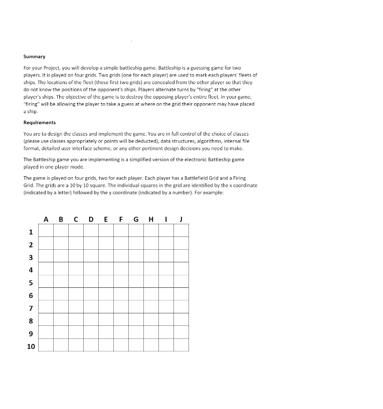 Solved Summary For your Project, you will develop a simple | Chegg.com