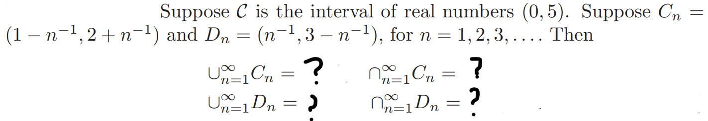 Solved Suppose C is the interval of real numbers (0,5). | Chegg.com