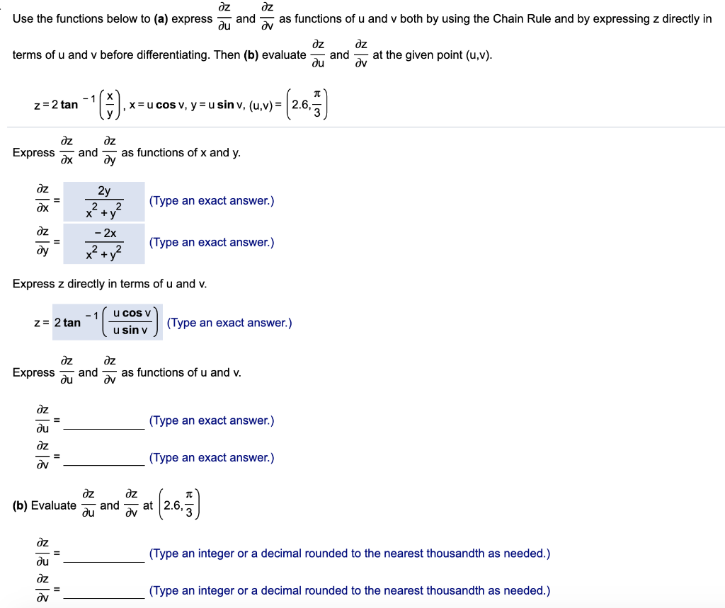 Solved dz dz Use the functions below to (a) express and du | Chegg.com Solved dz dz Use the functions below to (a) express and du | Chegg.com