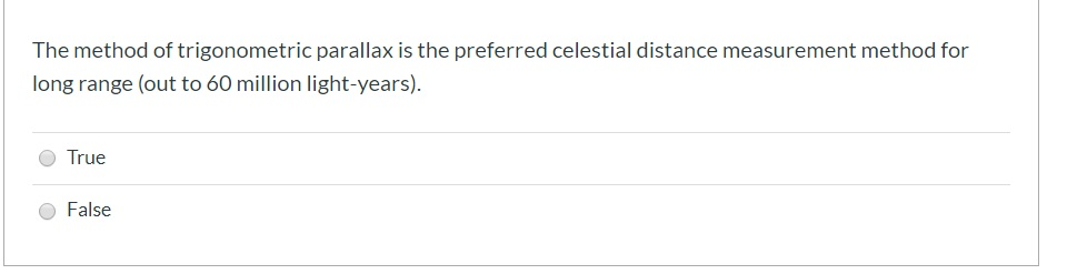 Solved The method of trigonometric parallax is the preferred | Chegg.com