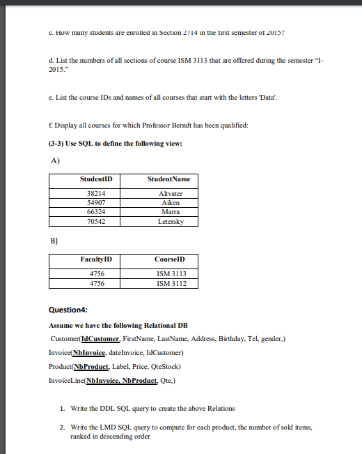 Solved 1/4 CCCS-215 Introduction to Database I Spring 2020 G | Chegg.com