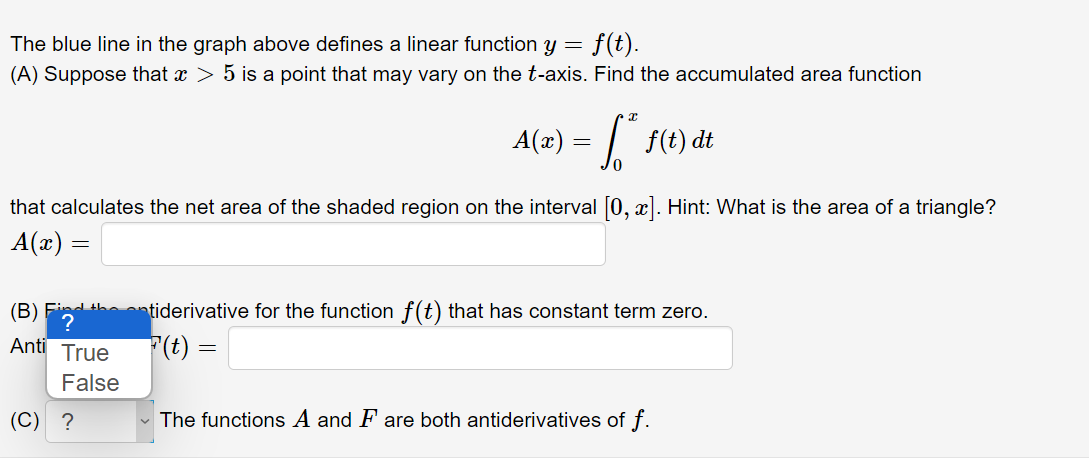 Solved (1 point)The blue line in the graph above defines a | Chegg.com
