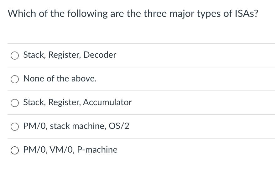 Solved Which of the following are the three major types of | Chegg.com