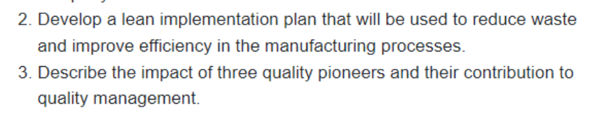 Solved 2. Develop a lean implementation plan that will be | Chegg.com