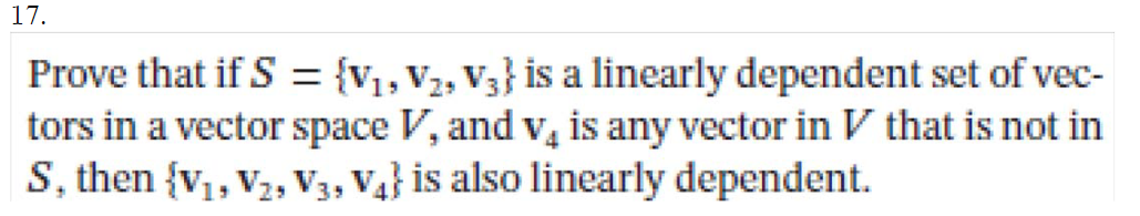 Solved 17. Prove that if S = {V1, V2, V3} is a linearly | Chegg.com