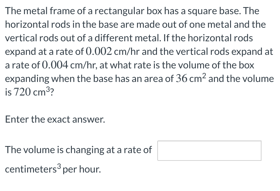 Solved The metal frame of a rectangular box has a square | Chegg.com