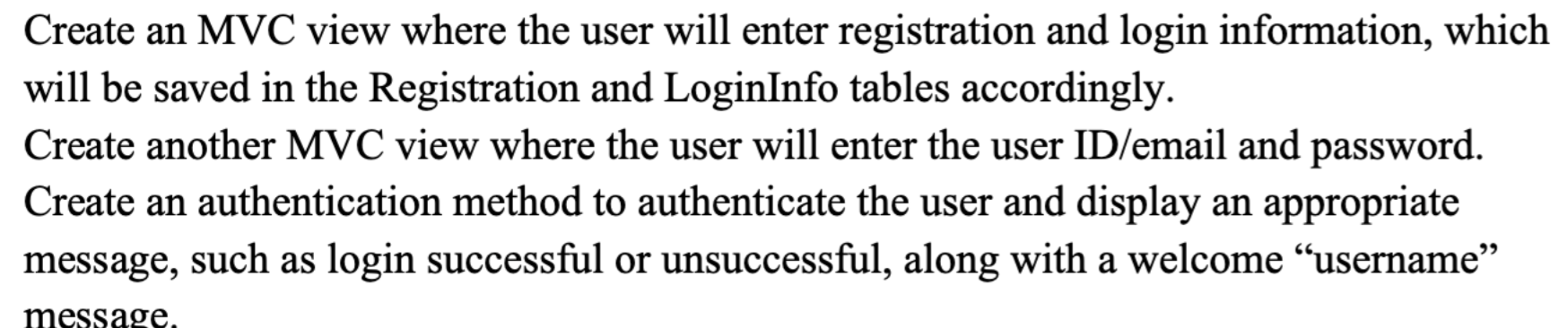 Solved Create an MVC view where the user will enter | Chegg.com