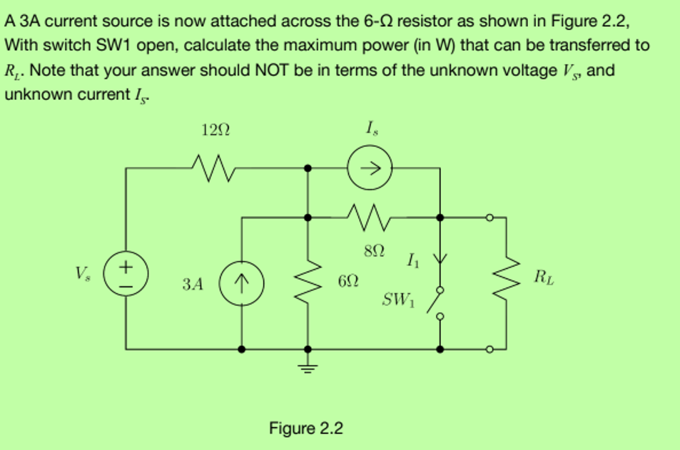 Solved A 3A current source is now attached across the 6-12 | Chegg.com