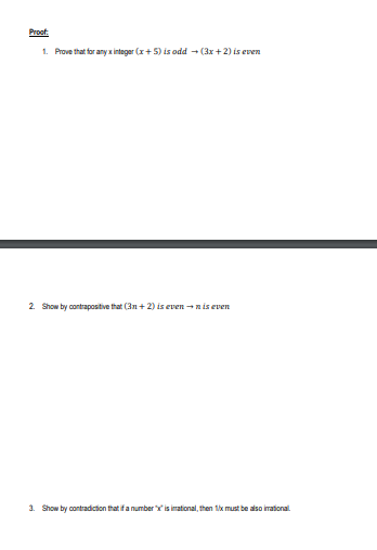 Solved Proot: 1. Prove that for any x integer (x+5) is add | Chegg.com