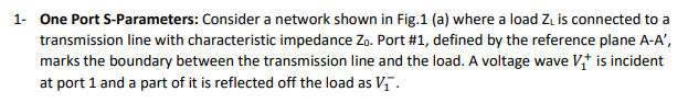 Solved Fig. 1: Scattering parameters of (a) one-port network | Chegg.com