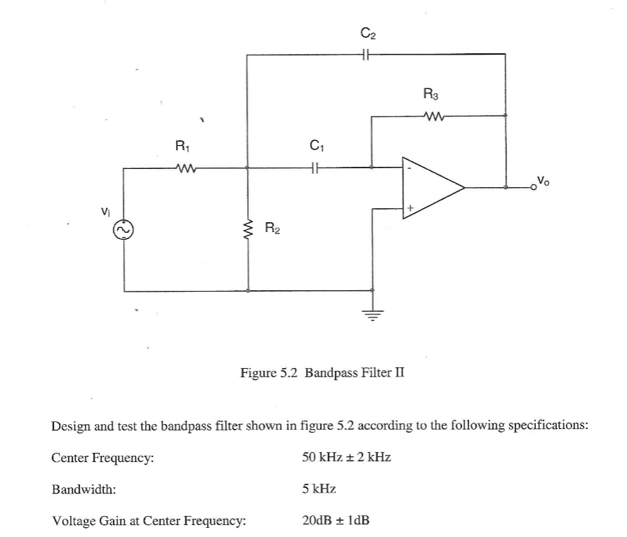 Solved Design a sallen-key bandpass filter with an LF412 | Chegg.com