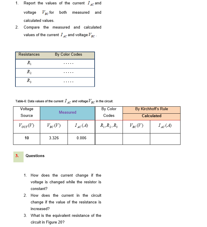 Solved 1.4. Resistor Color Codes VALUE TOLERANCE Table-2: | Chegg.com