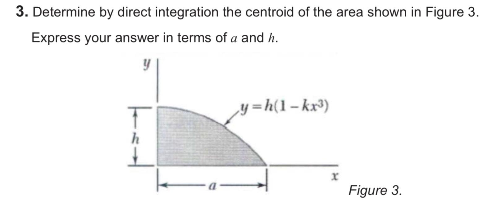 Solved 3. Determine by direct integration the centroid of | Chegg.com