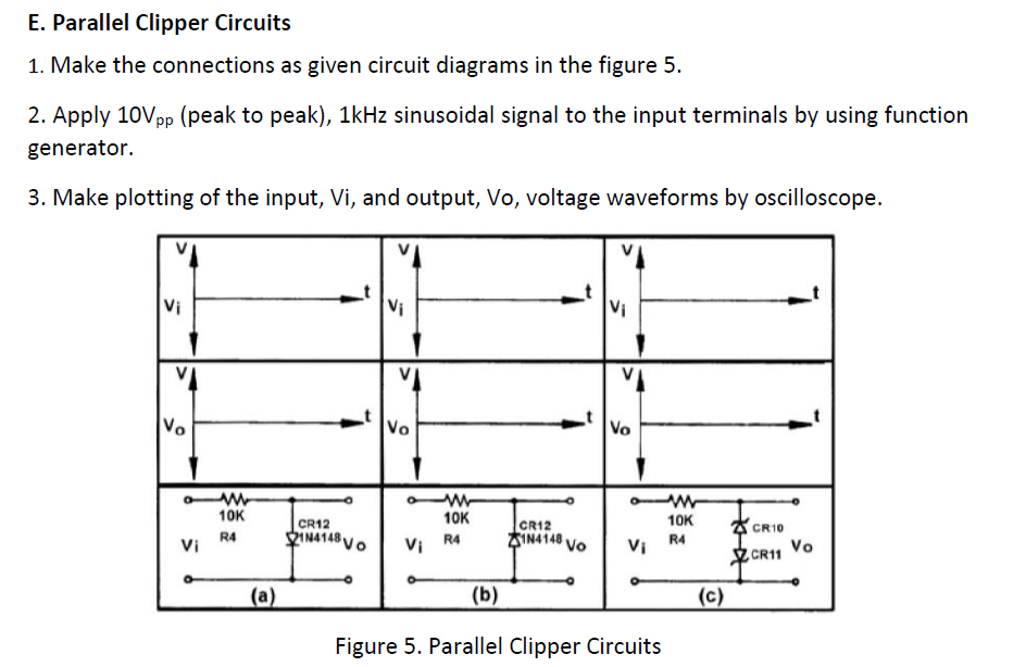 Solved E. Parallel Clipper Circuits 1. Make the connections | Chegg.com