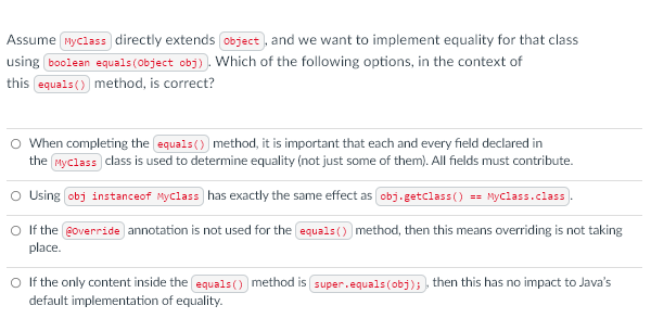 Solved Assume Myclass directly extends object, and we want | Chegg.com