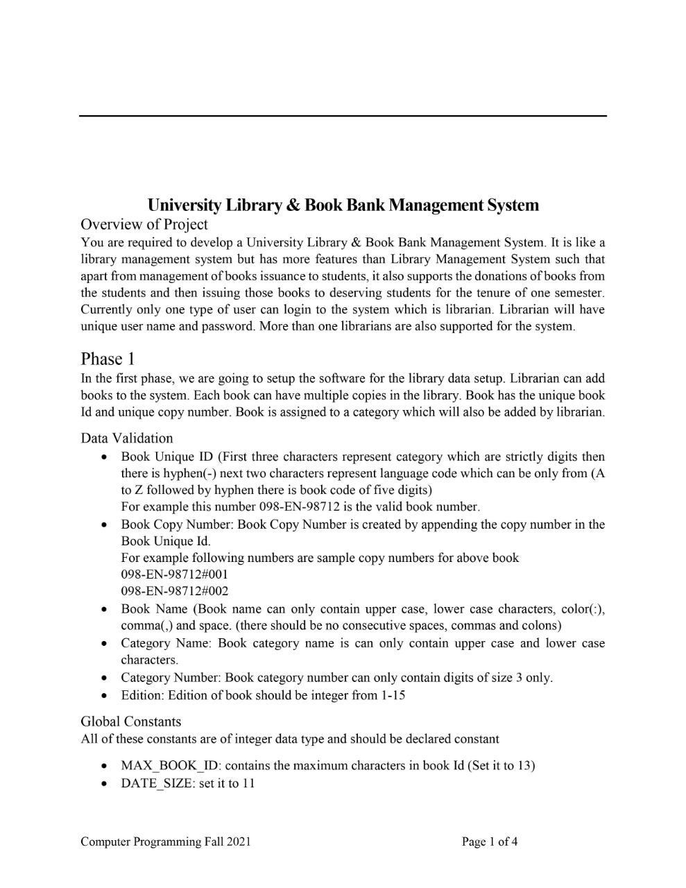 Solved University Library & Book Bank Management System | Chegg.com