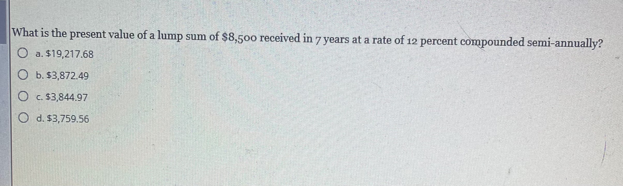 Solved What is the present value of a lump sum of \\( \\$ | Chegg.com