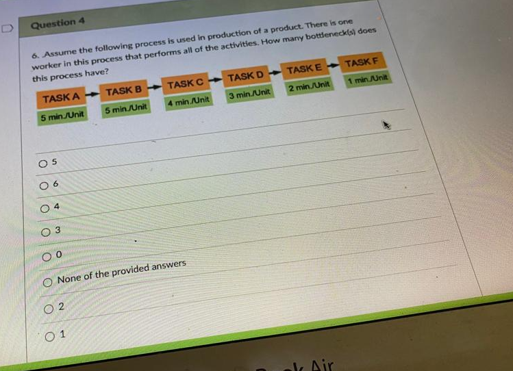 Solved D Question 4 6. Assume the following process is used | Chegg.com