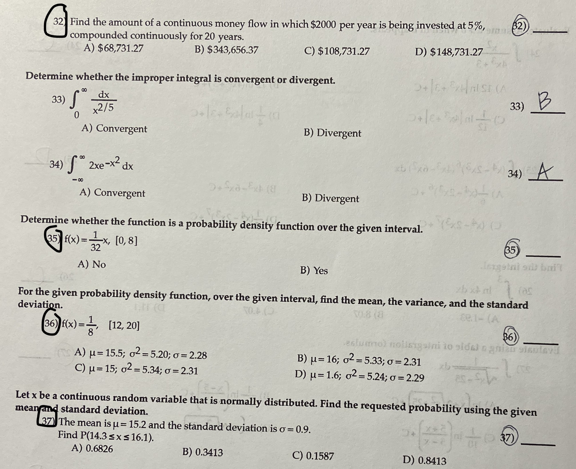 Solved 32) Find the amount of a continuous money flow in | Chegg.com