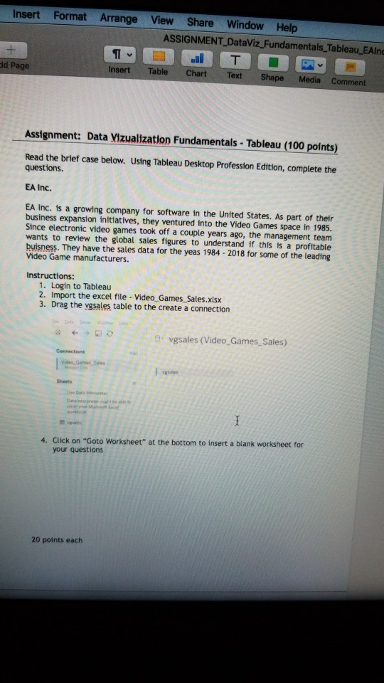 Insert Format Arrange View Share Window Help | Chegg.com