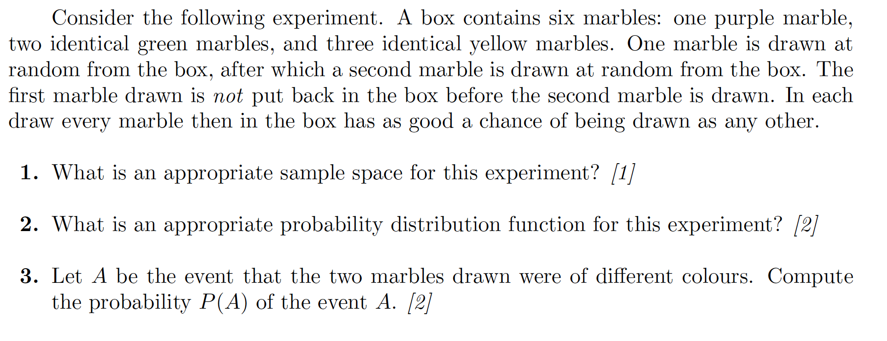 Solved Consider the following experiment. A box contains six | Chegg.com