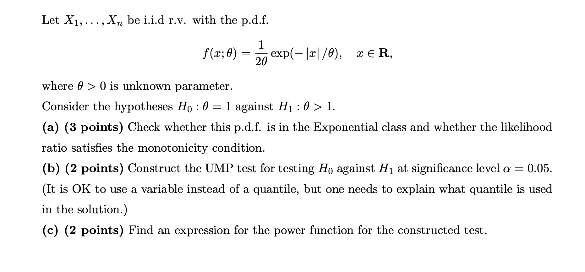 Solved Let X1,…,Xn be i.i.d r.v. with the p.d.f. | Chegg.com
