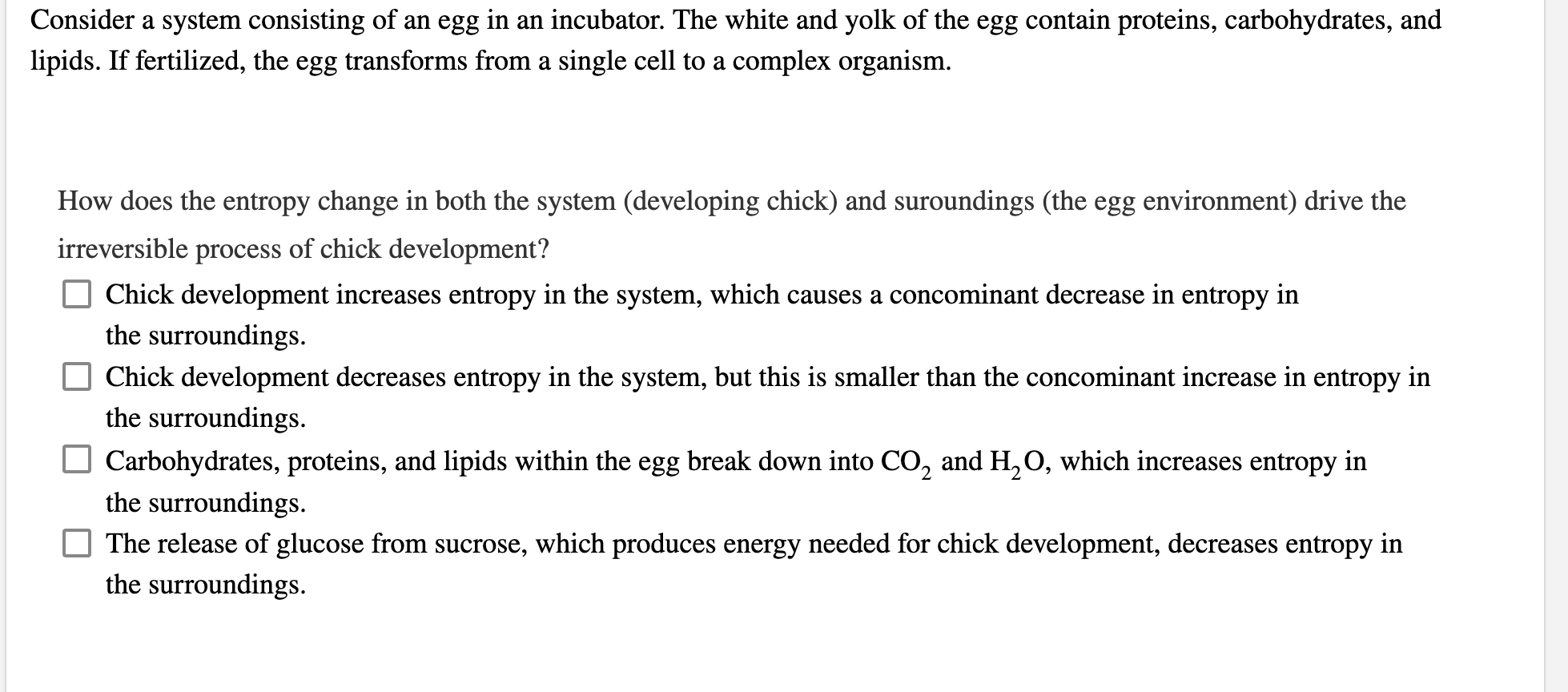 Solved Consider a system consisting of an egg in an | Chegg.com