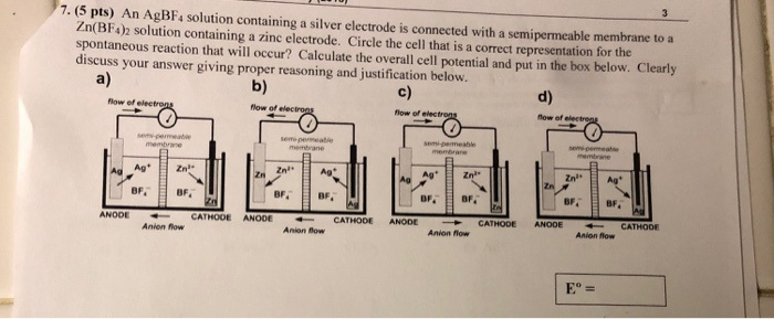 Solved 7. (5 pts) An AgBF4 solution containing a silver | Chegg.com