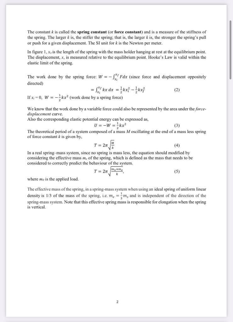 Solved Expt-3: Demonstration of Hooke's Law using spiral | Chegg.com