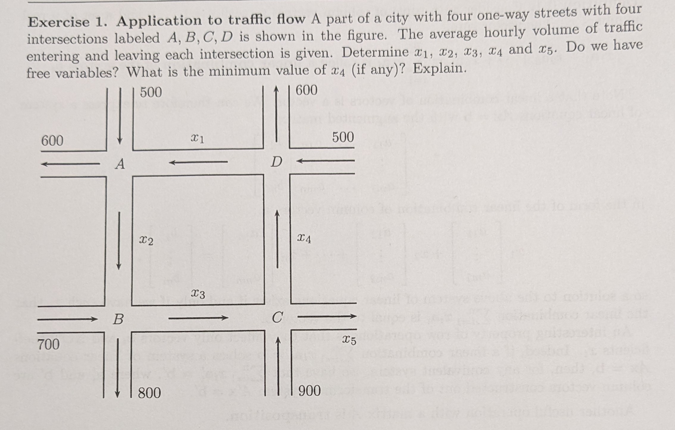 Solved Exercise 1. Application to traffic flow A part of a | Chegg.com