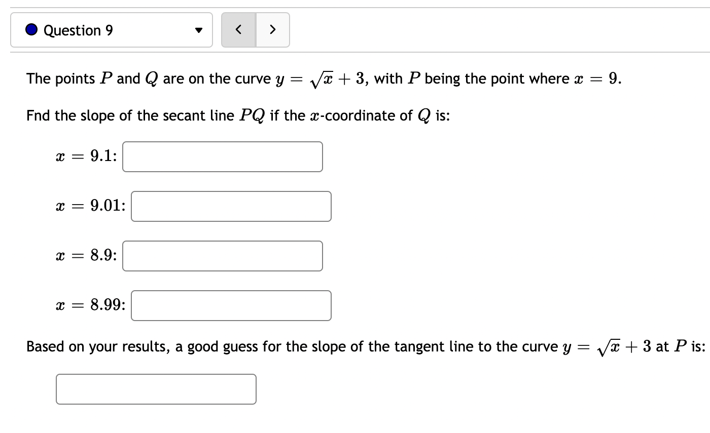 Solved The points P and Q are on the curve y=x+3, with P | Chegg.com