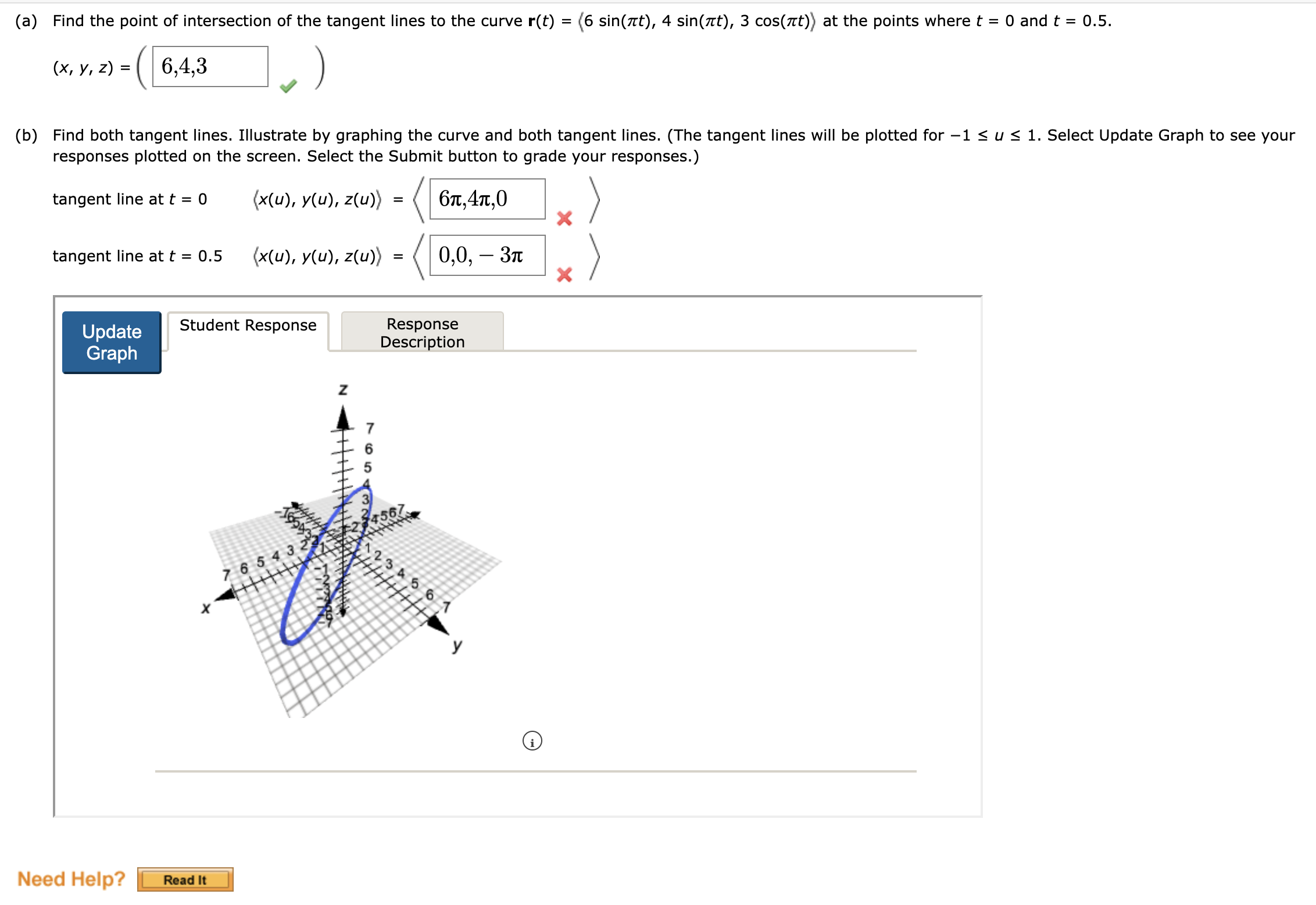 (a) Find the point of intersection of the tangent | Chegg.com