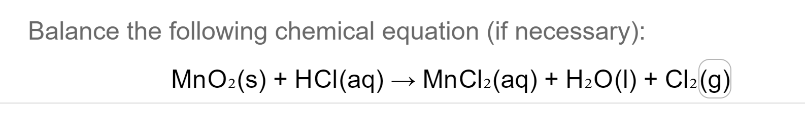 Solved Balance the following chemical equation (if | Chegg.com