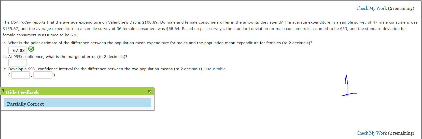 Solved Check My Work (2 remaining) The USA Today reports | Chegg.com