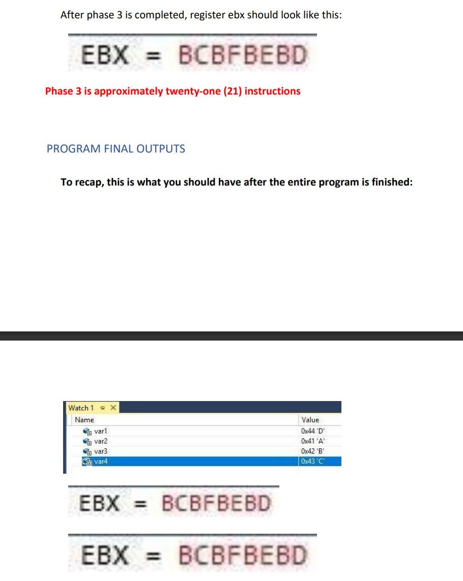 EAX=44414243 For this programming assignment you | Chegg.com
